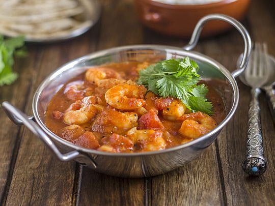 Prawn patia with khichree