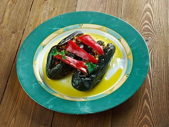Makdous or stuffed aubergines
