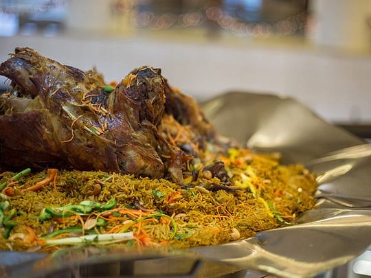 Kabsa Laham or slow-cooked chicken and rice
