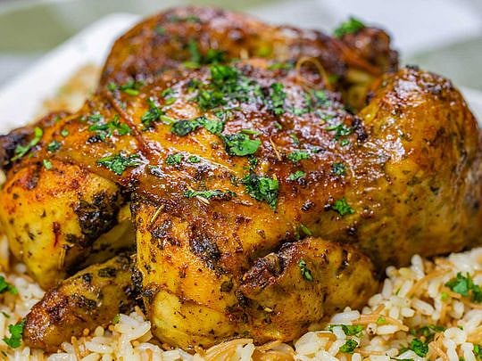 Djaj Domiaty or Egyptian stuffed chicken