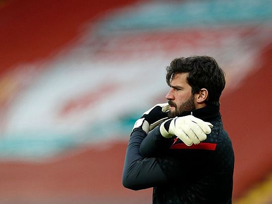 Liverpool goalkeeper Alisson set for six weeks out
