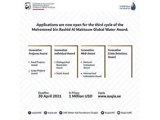 3rd cycle of Mohammed bin Rashid Al Maktoum Global Water Award attracts ...