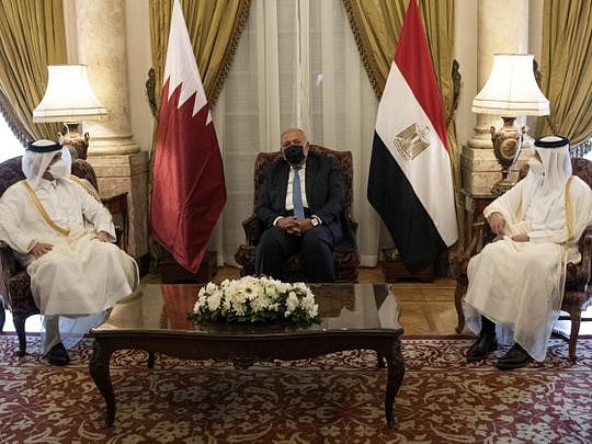 Qatari FM in Cairo for talks amid improving ties