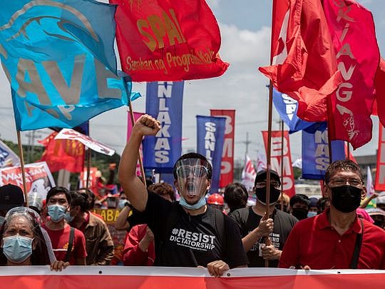 Philippines: Protesters march ahead of Duterte's last State of the ...