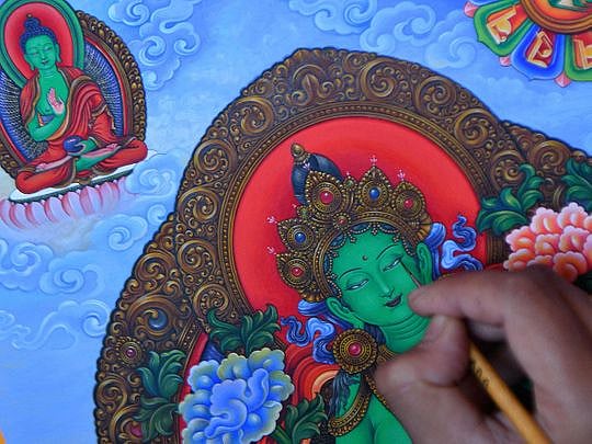 Photos: Nepal artist breathes life into sacred painting tradition