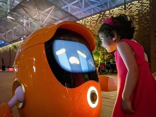Look: Children and the iconic robots at Expo 2020 Dubai