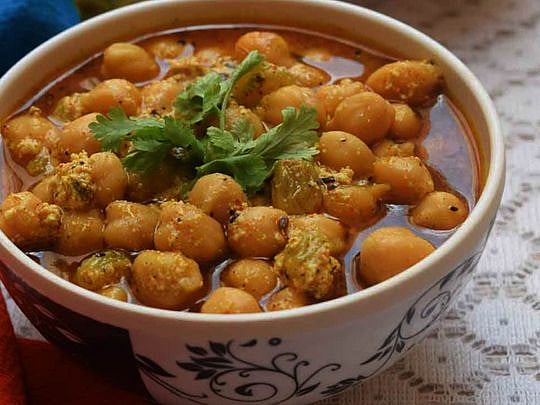 Himachali Channa Madra or chickpeas in yoghurt-based Madra gravy