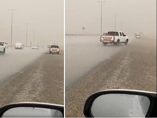 Video: Heavy rain in parts of Abu Dhabi, Al Ain, cloudy skies and drop ...