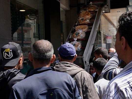 Lebanese face long queues to buy bread