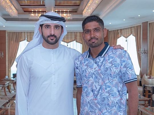 Sheikh Hamdan meets delivery man Abdul Ghafoor