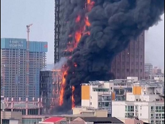 Watch video: Fire engulfs skyscraper in China’s Changsha city