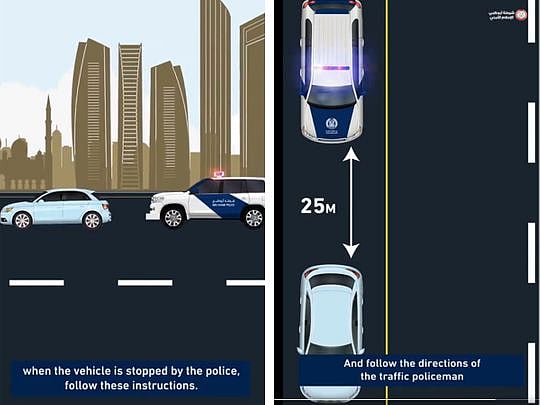 Abu Dhabi Police issue instructions on how to make a safe traffic stop