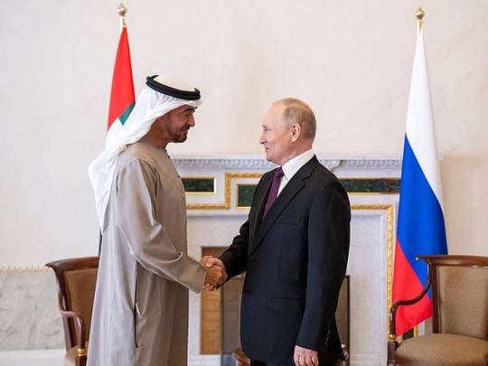 UAE President arrives in Russia, meets Vladimir Putin