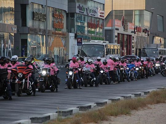 More than 150 UAE bikers roll out breast cancer awareness message