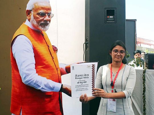India’s Narendra Modi hands job letters to 75,000 people at virtual event