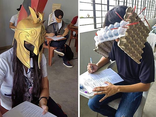 'Anti-cheating hats' during exams go viral in the Philippines