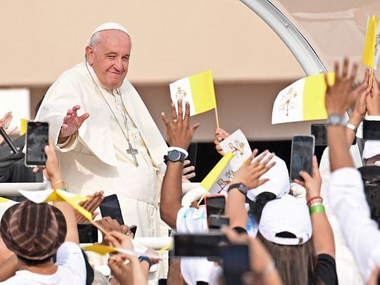Pope Francis thrills small Gulf Catholic community with big Mass
