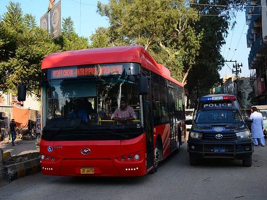New passenger bus service launched in Pakistan’s Hyderabad