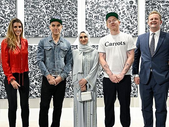 Singer Robbie Williams and Ed Godrich launch art exhibition in Dubai