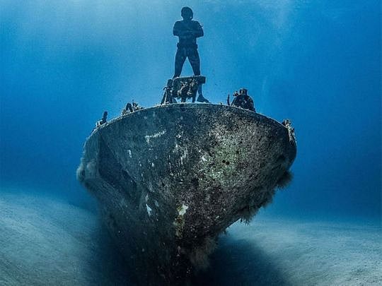 Sheikh Hamdan shares underwater wreck dive image from Malta