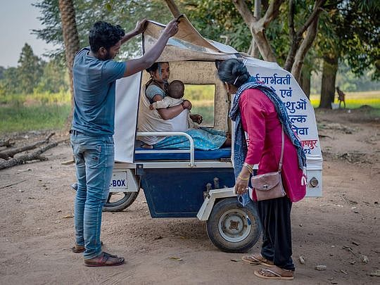 Sidecar ambulances help moms give birth in India