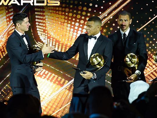 Kylian Mbappe and Robert Lewandowski pick up top award at Dubai Globe ...