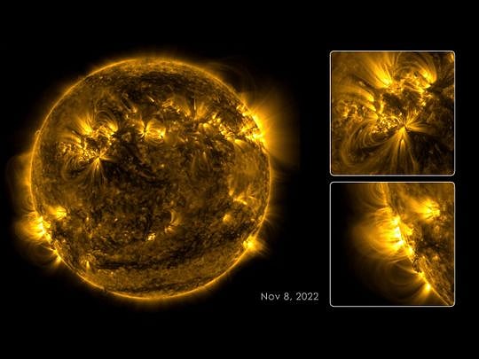 Time for some Sun salutations: Nasa video shows solar activity over 7 ...