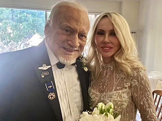 Buzz Aldrin, second man on the Moon, marries on 93rd birthday