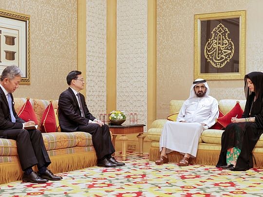 Sheikh Mohammed meets with Hong Kong Chief Executive John Lee