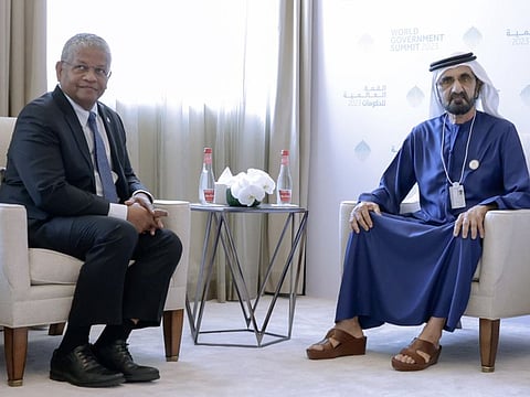 Mohammed bin Rashid meets with the President of Seychelles
