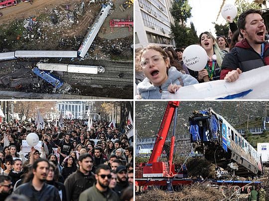 Photos: Greek station master due in court as anger boils over rail disaster