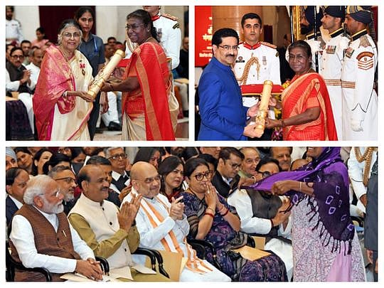 Photos: Indian President Droupadi Murmu confers Padma Awards