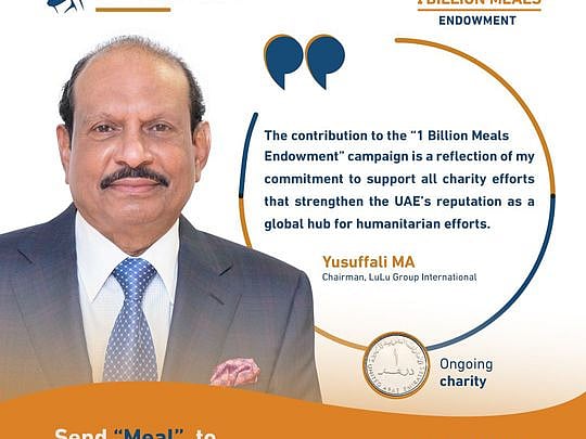 Lulu chairman pledges Dh10 million to 1 Billion Meals campaign