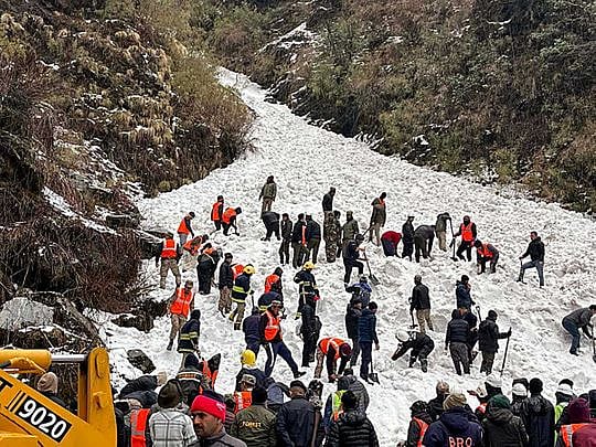 Indian rescuers scour site of deadly avalanche for any more victims