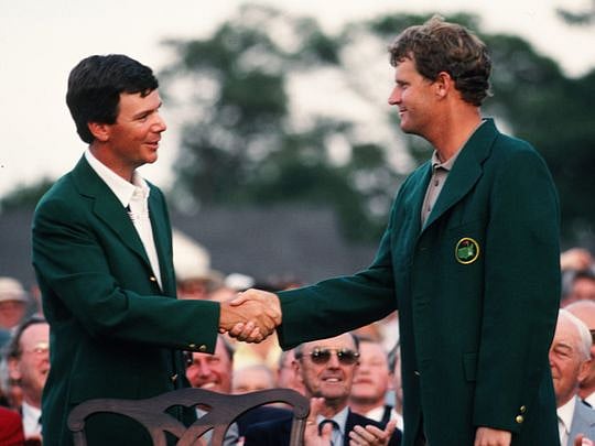 Larry Mize and Sandy Lyle to play final Masters