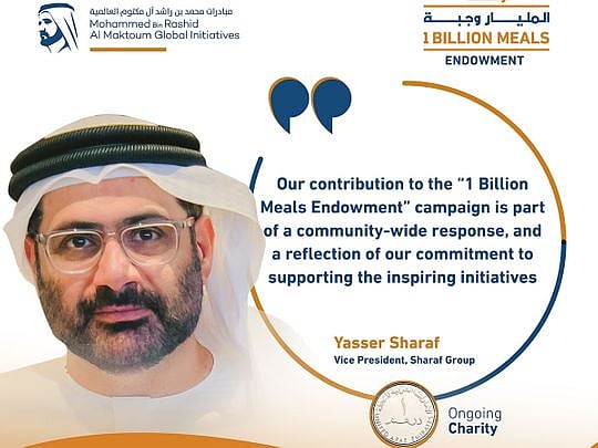 UAE: Sharaf Group contributes Dh2 million towards 1 Billion Meals Endowment