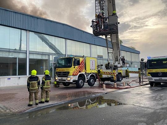Fire breaks out in a warehouse in Dubai's Umm Ramool area