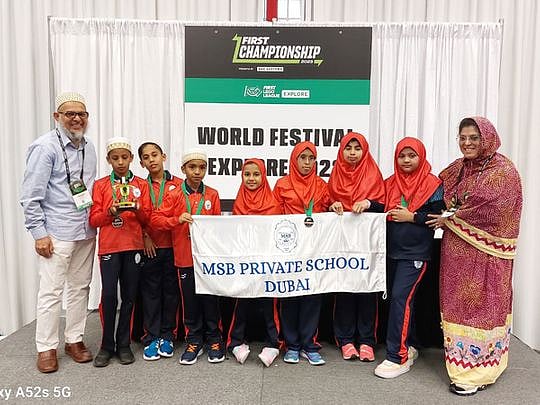 MSB Private School Dubai wins coding award in FIRST Lego League in USA