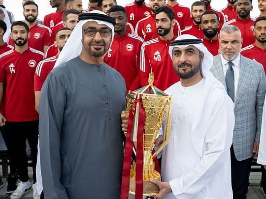 UAE President Sheikh Mohammed Bin Zayed receives victorious Sharjah ...