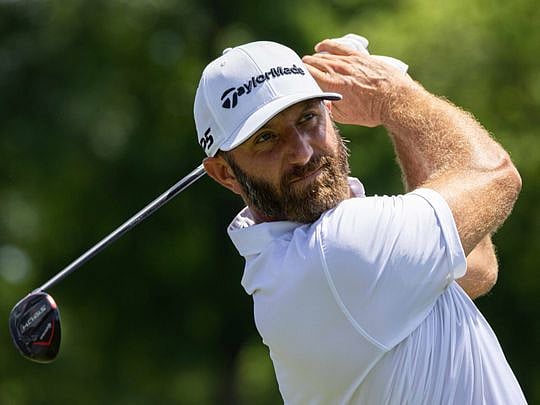 Dustin Johnson leads by two, as his 4Aces GC team also ahead