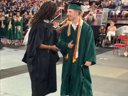 US: 18-year old paralysed athlete beats odds to walk at graduation ...