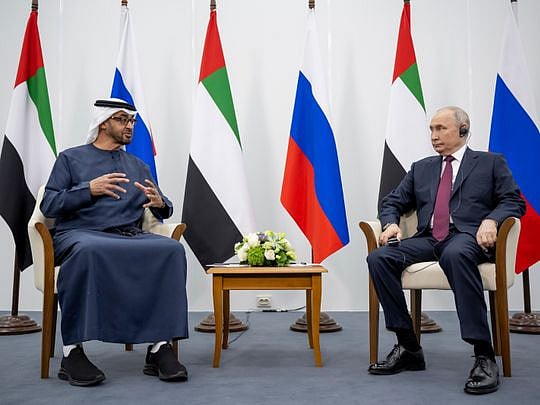 Watch: UAE President Mohamed bin Zayed meets Russian President Vladimir ...