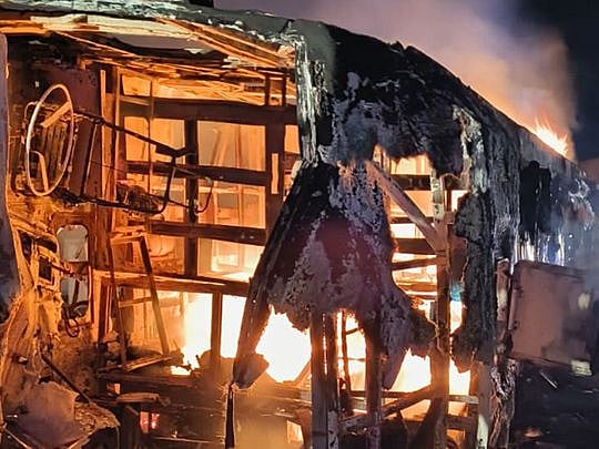 India: 25 people charred to death as bus catches fire in Maharashtra