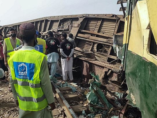 Photos: Ten coaches of Hazara Express derail in southern Pakistan