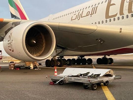 Emirates flight grounded after wing damaged on flight to Nice