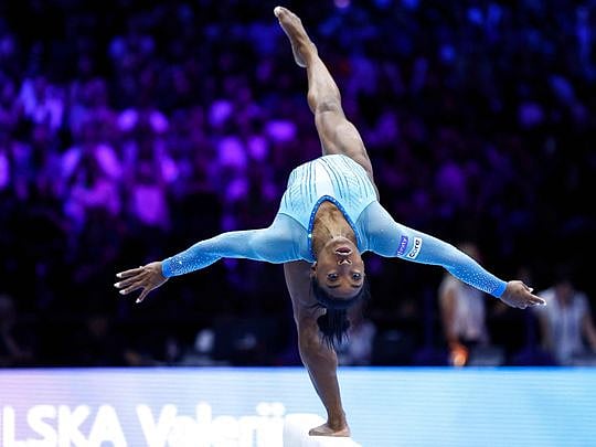 Simone Biles in spectacular ‘once in lifetime’ return at gymnastics worlds