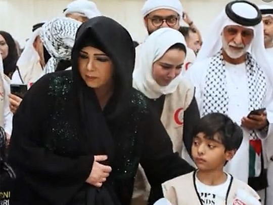 Watch: Sheikha Latifa takes part in ‘Tarahum for Gaza’ campaign in Dubai