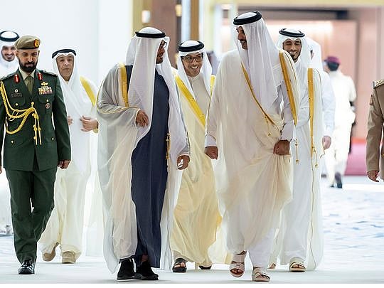 UAE President Sheikh Mohamed bin Zayed arrives in Qatar leading UAE ...