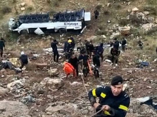 Five killed, 35 injured in Jordan bus accident