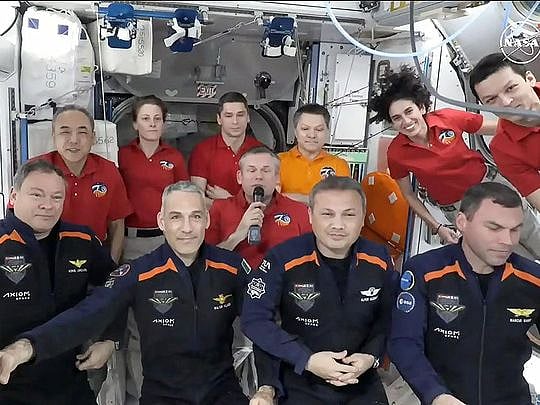 Video: Four astronauts, including Turkey's first, arrive at space station on private mission